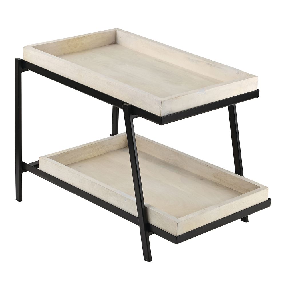 HUBERT® Two-Tier Black Metal Countertop Stand - 24"L x 14"W x 15 3/4"H