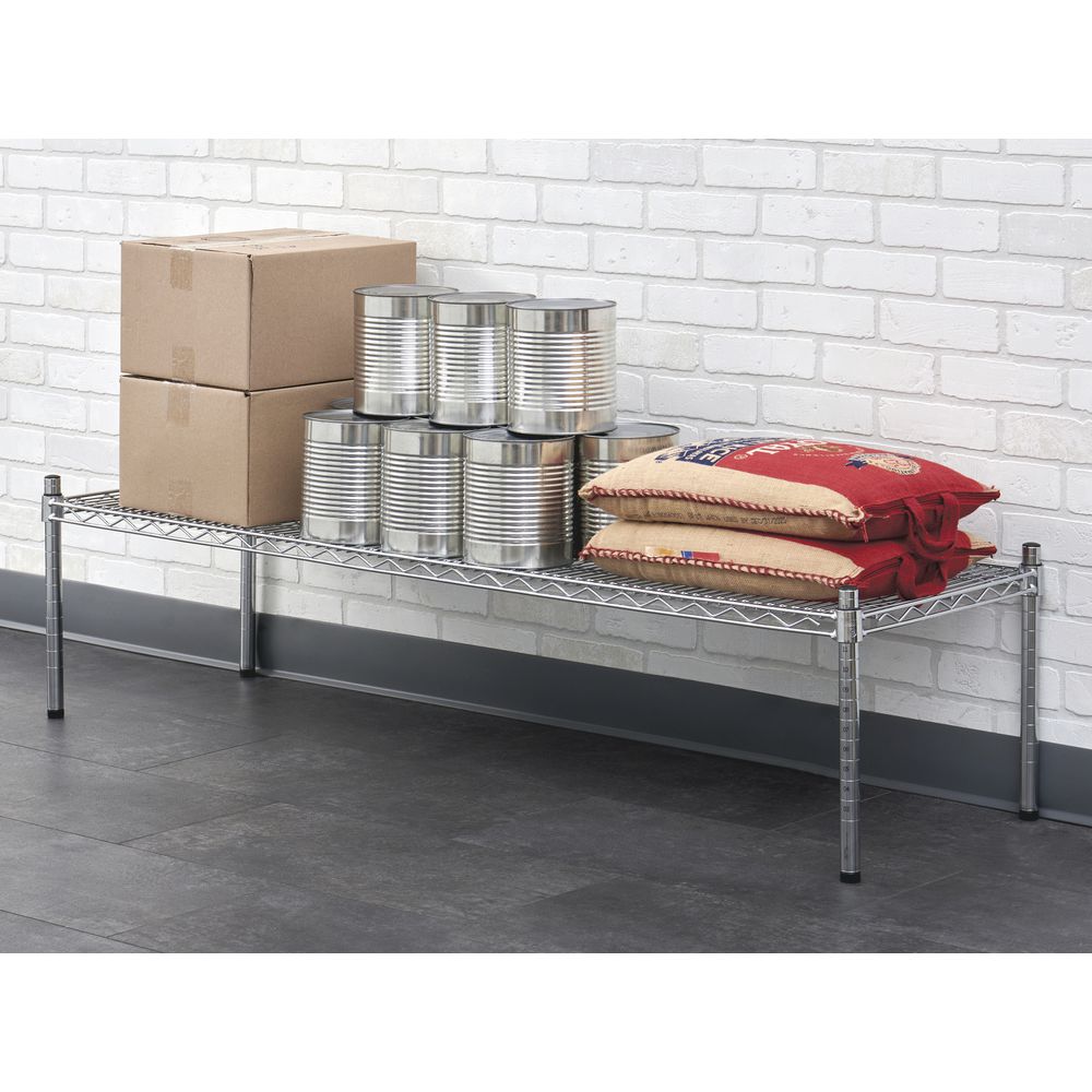 Kratos Chrome Wire One-Shelf Dunnage Rack - 18"W x 48"L x 14"H