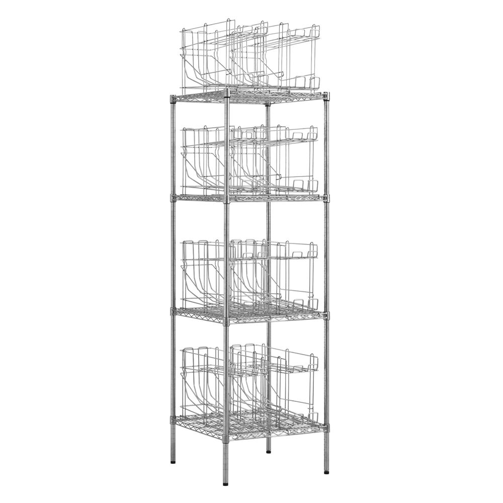 CenPro 24" x 24" Chrome Wire Shelf Kit with Eight Wire Can Racks