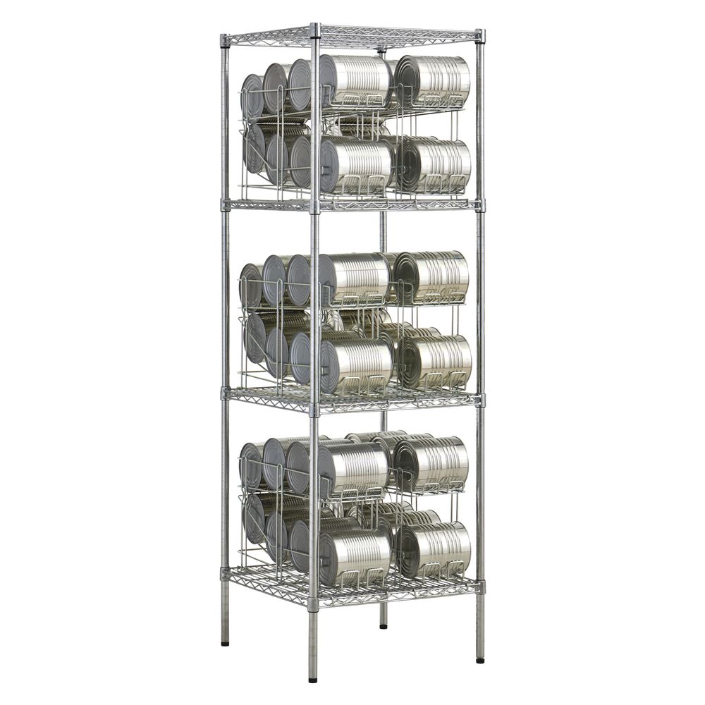 CenPro 24" x 24" Chrome Wire Shelf Kit with Eight Wire Can Racks