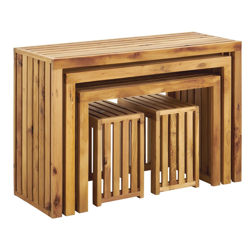 HUBERT® Recycled Pine Wood Nesting Crate Table Set