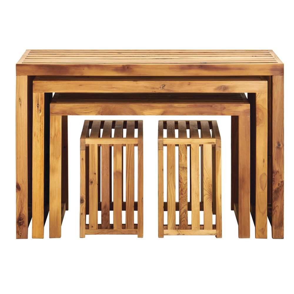 HUBERT® Recycled Pine Wood Nesting Crate Table Set