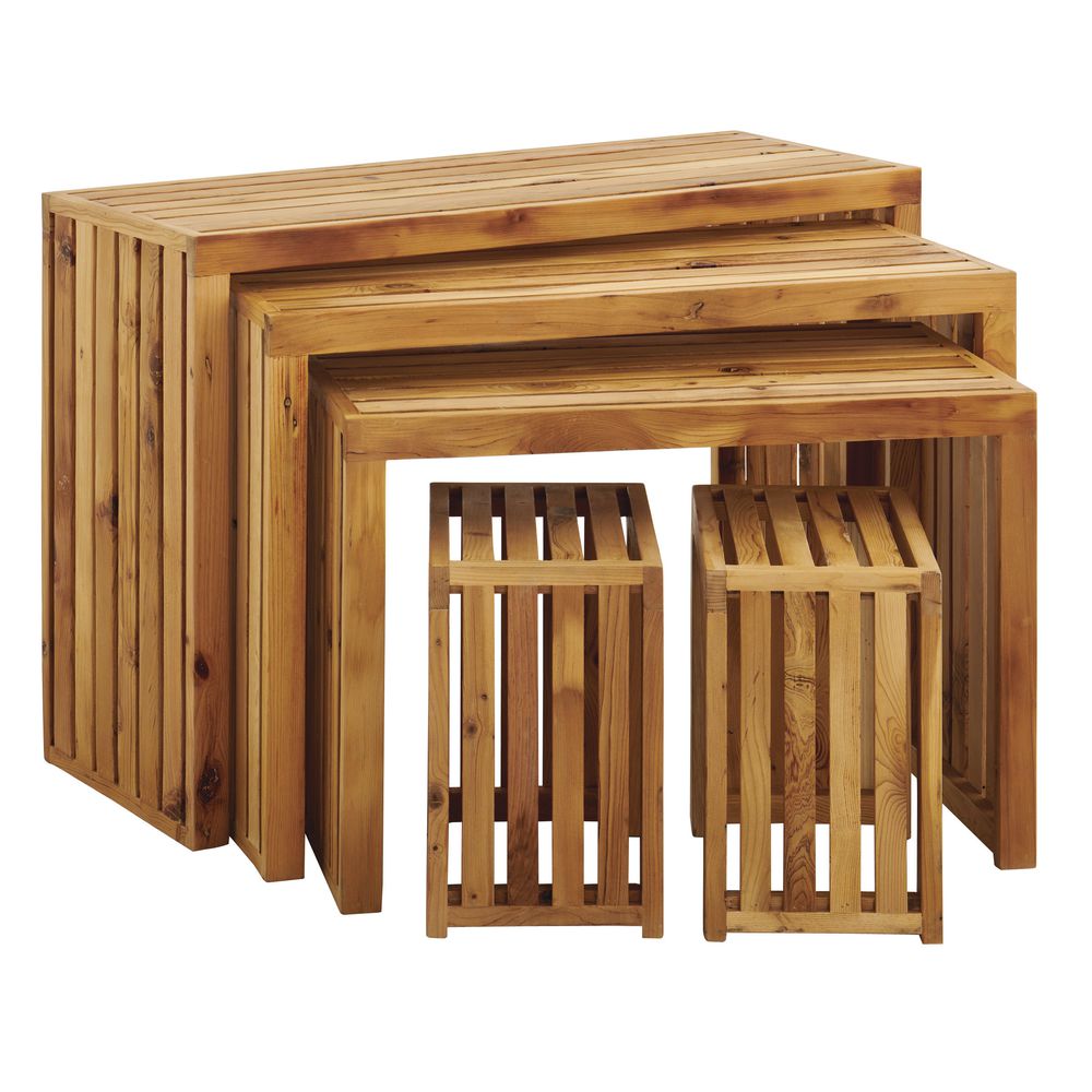 HUBERT® Recycled Pine Wood Nesting Crate Table Set