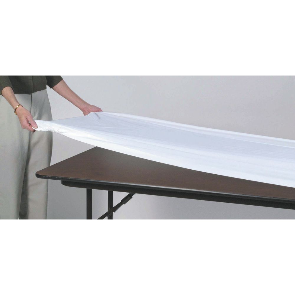 Kwik-Covers© Oblong Black Plastic Disposable Table Cover - 30"H x 6'L