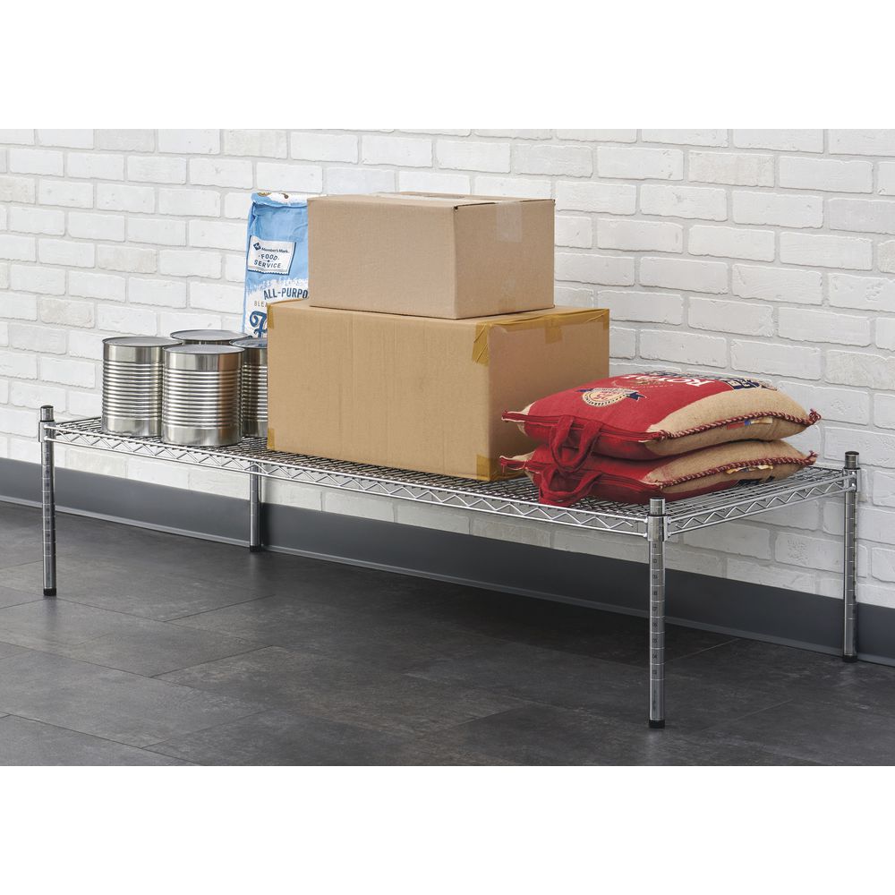 Kratos Chrome Wire One-Shelf Dunnage Rack - 21"W x 48"L x 14"H