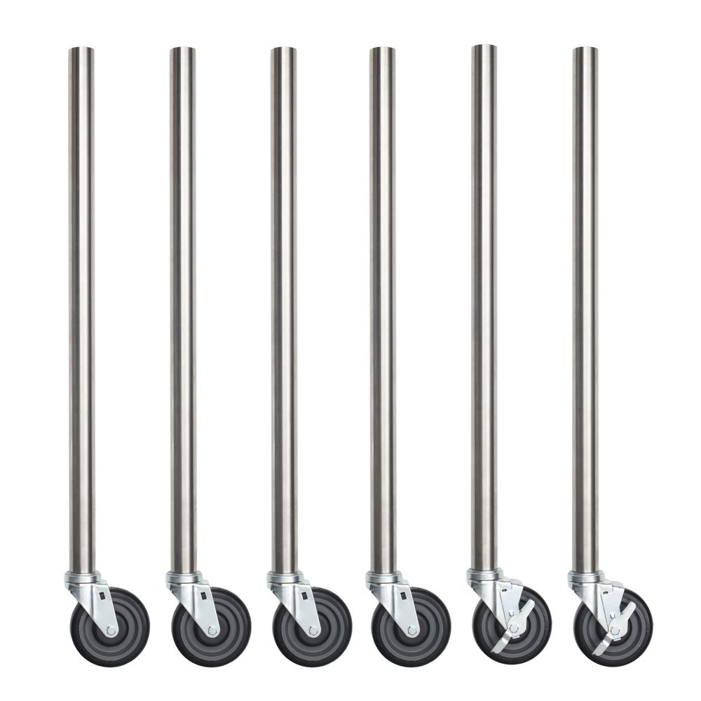 Kratos Set of Four 34" Galvanized Steel Legs with Casters for Kratos ...