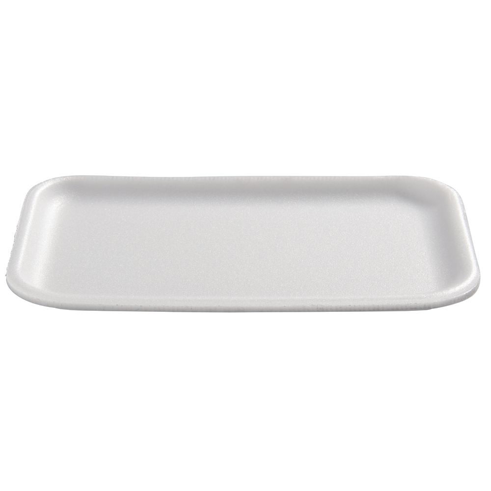 Pactiv #51P117S Lightweight Foam Tray, White - 8 3/10"L x 4 4/5"W x 13/20"H