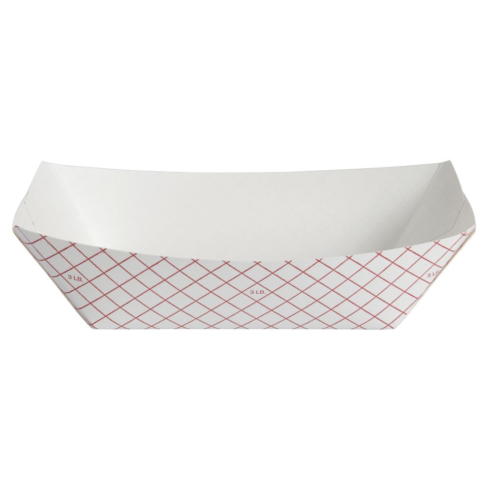 Dixie RP3008 Red Plaid Tray, 3 lb. - 5 81/100"L x 8 19/50"W x 2 9/10"H