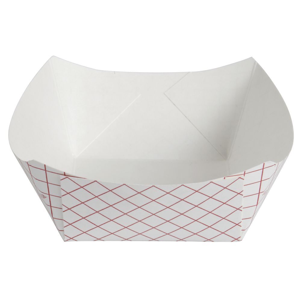 Dixie RP3008 Red Plaid Tray, 3 lb. - 5 81/100"L x 8 19/50"W x 2 9/10"H