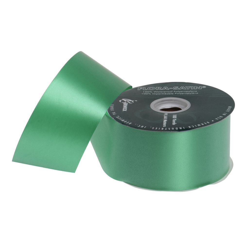 2 3/4"W Emerald Flora-Satin® Decorative Ribbon
