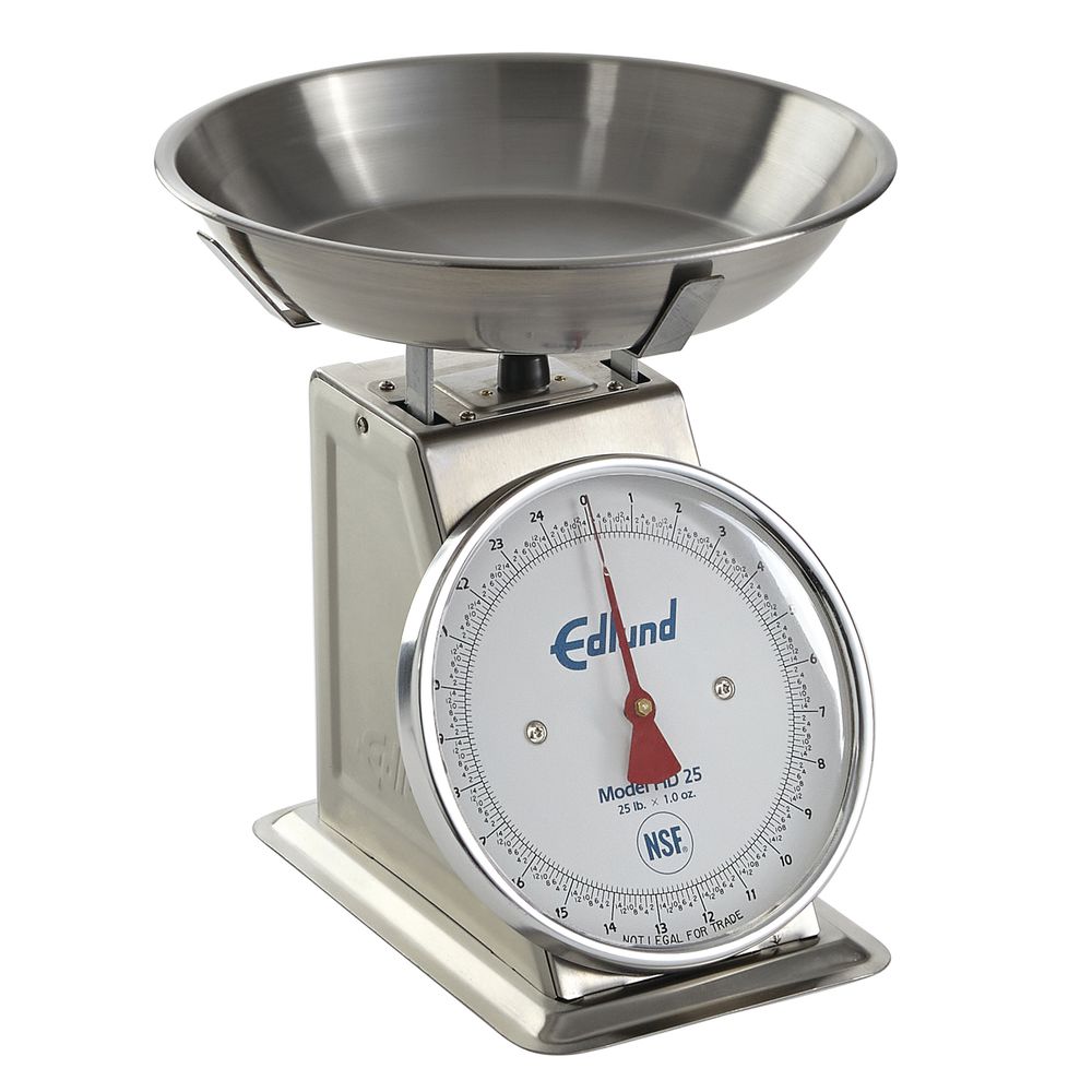Edlund® HD-25 Stainless Steel Portion Scale W/Bowl, 25 lb x 1 oz