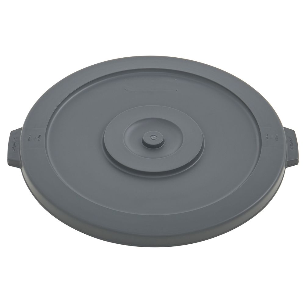 HUBERT® Grey Trash Can Lid for 32 Gal Can - 24-21/100"Lx22-12/50"W x1 ...