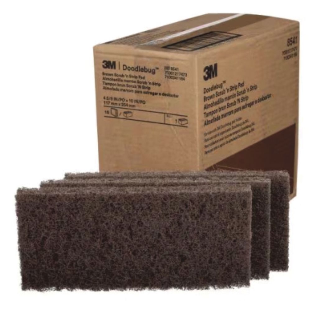 3M™ Doodlebug™ Brown Medium-Grade Utility Pad for Stripping Floors - 10 ...