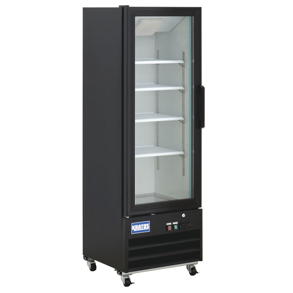 Kratos Black Swing Glass Door Merchandiser Refrigerator with LED ...