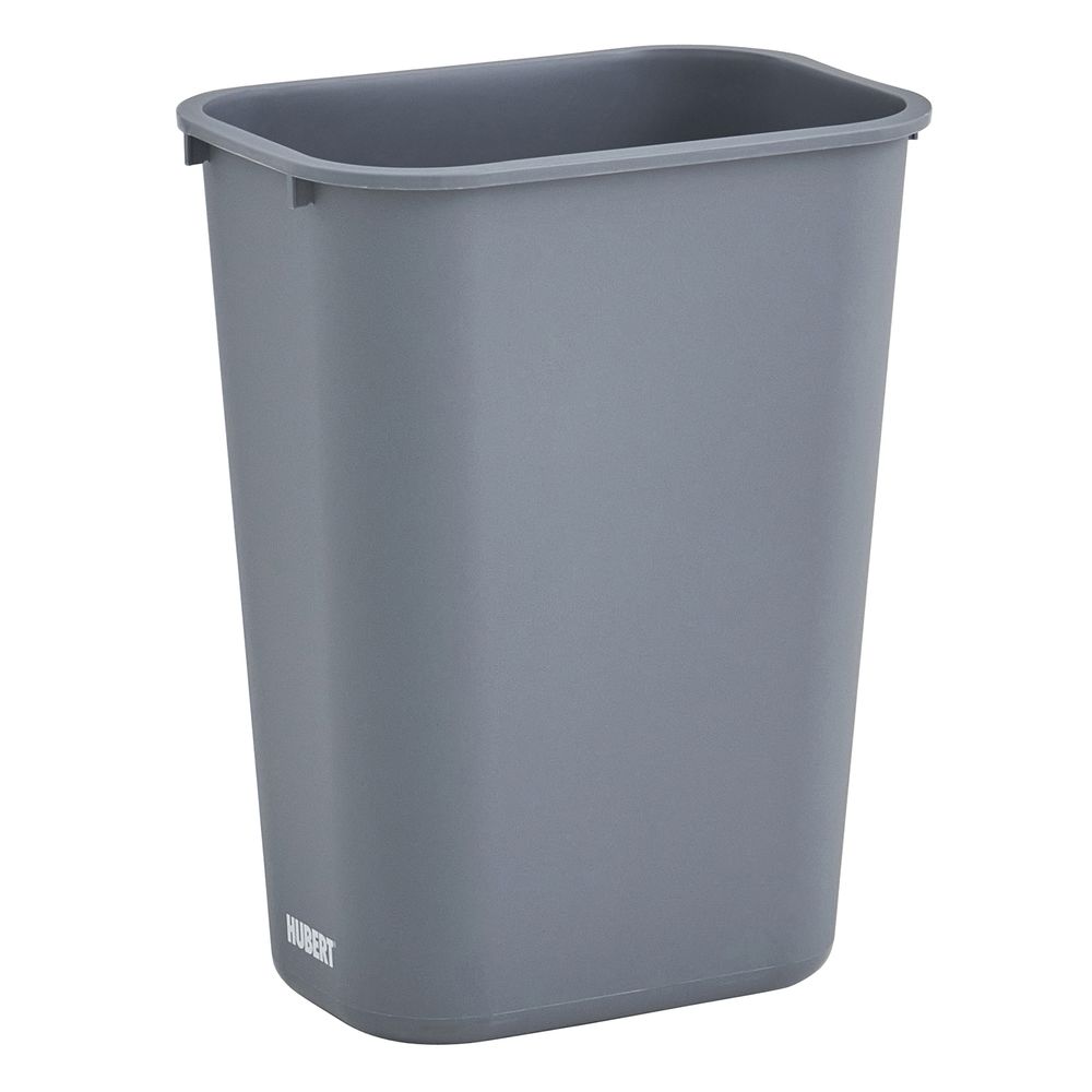 HUBERT® 41 QT Grey Plastic Waste Basket, Grey - 15-1/4"L x 11"W x 19-3/4"H