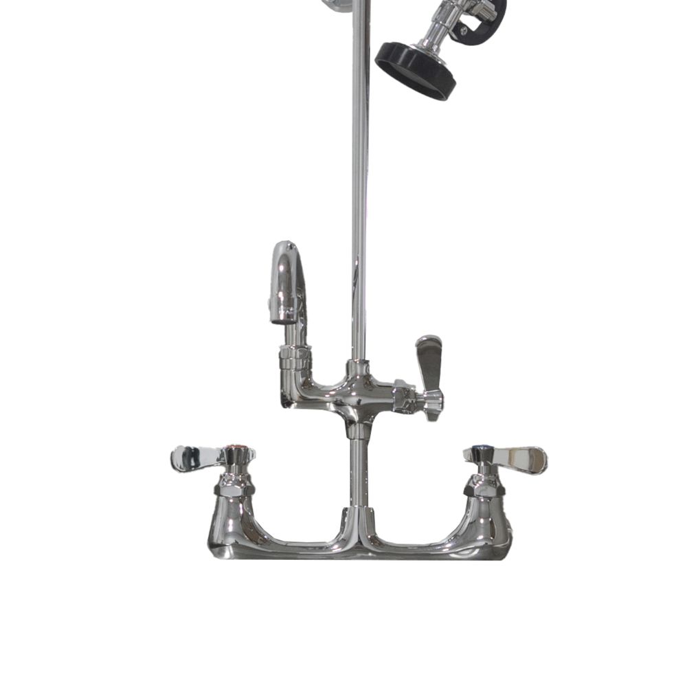 Kratos Wall-Mounted Pre-Rinse Faucet with 8" Centers and 12" Add-On ...