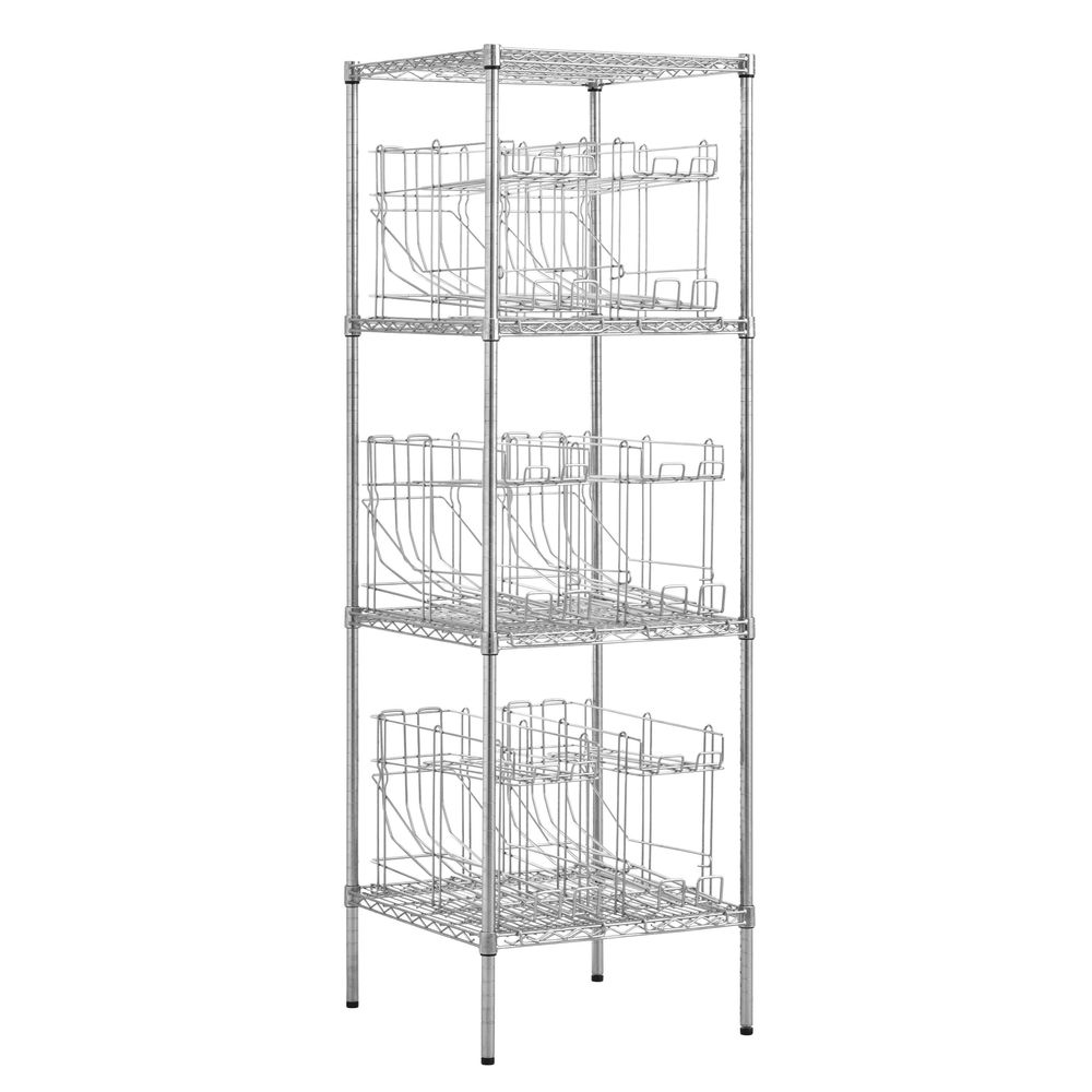 CenPro 24" x 24" Chrome Wire Shelf Kit with Six Wire Can Racks