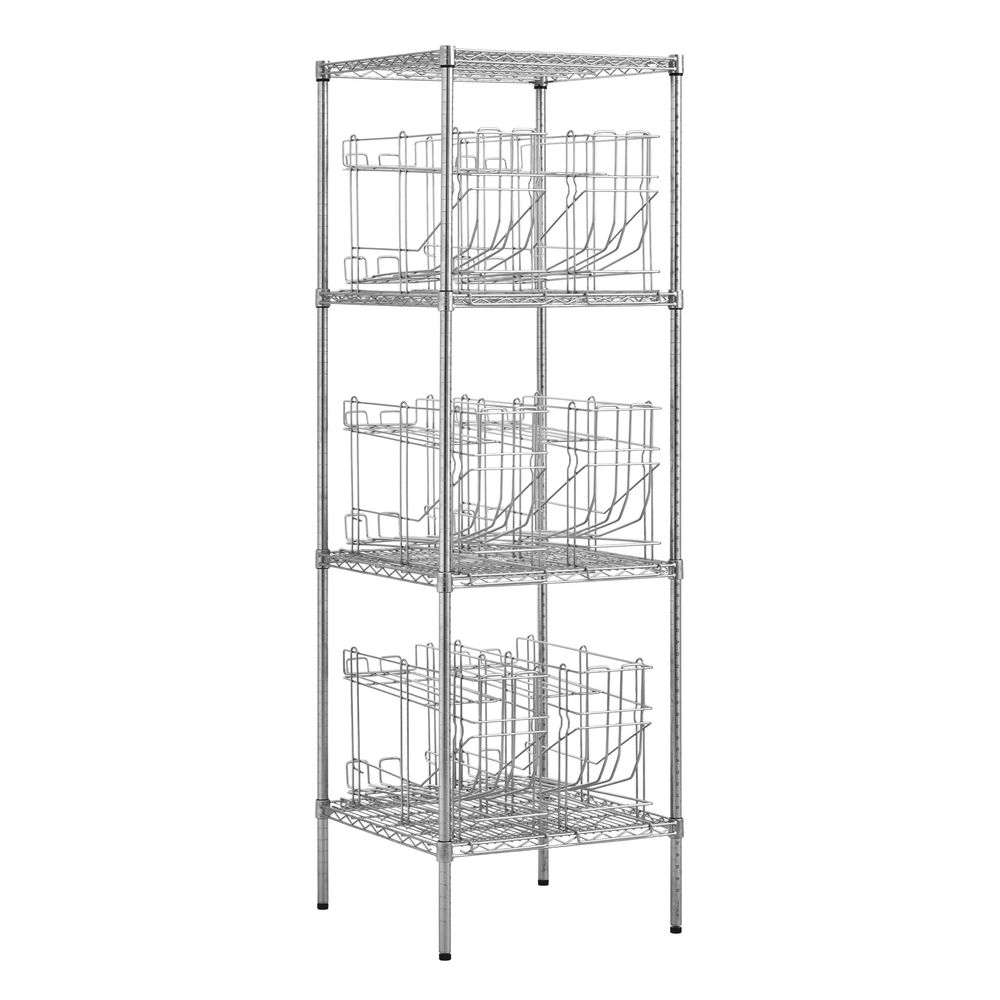 CenPro 24" x 24" Chrome Wire Shelf Kit with Six Wire Can Racks