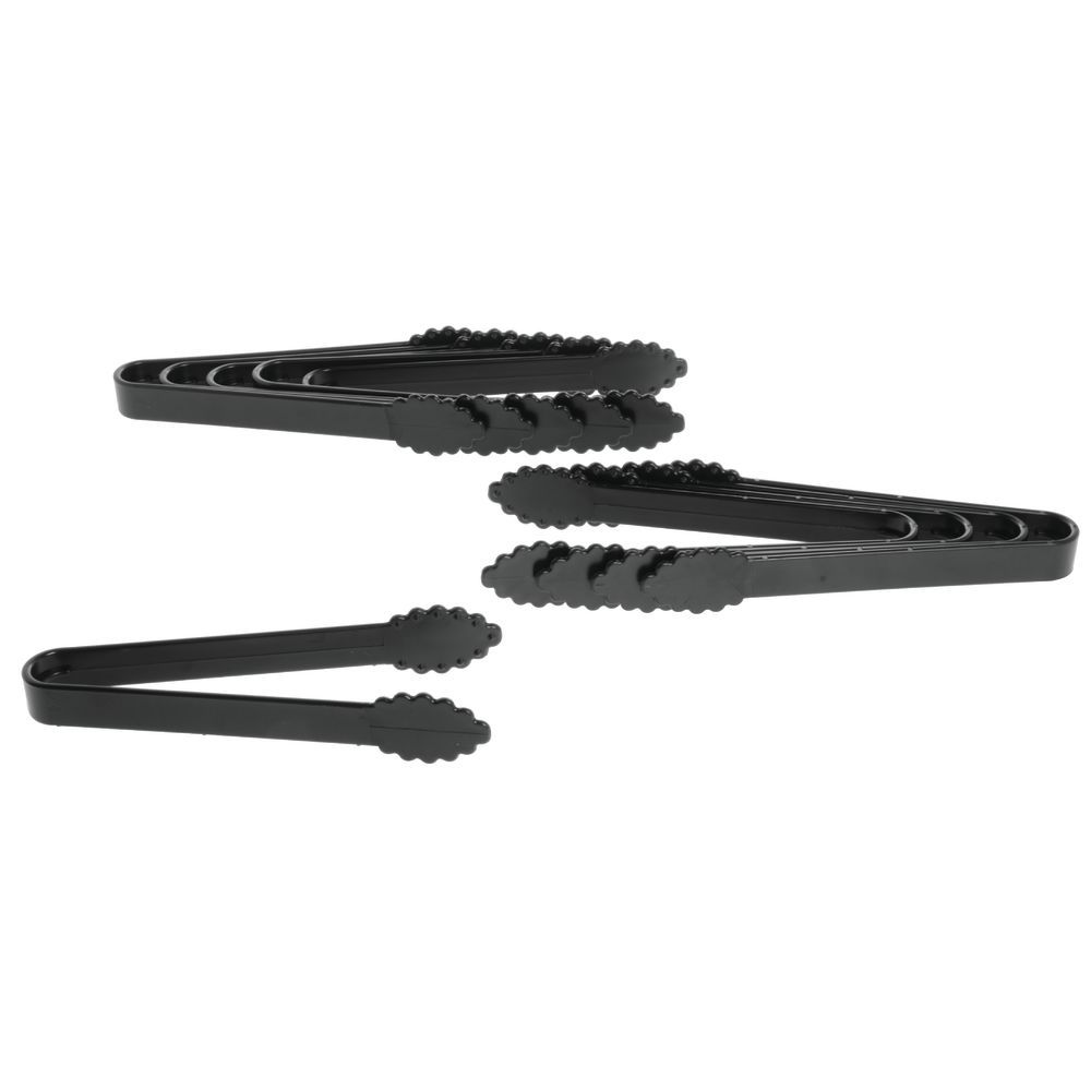Sabert Black Plastic Disposable Tong - 6"L