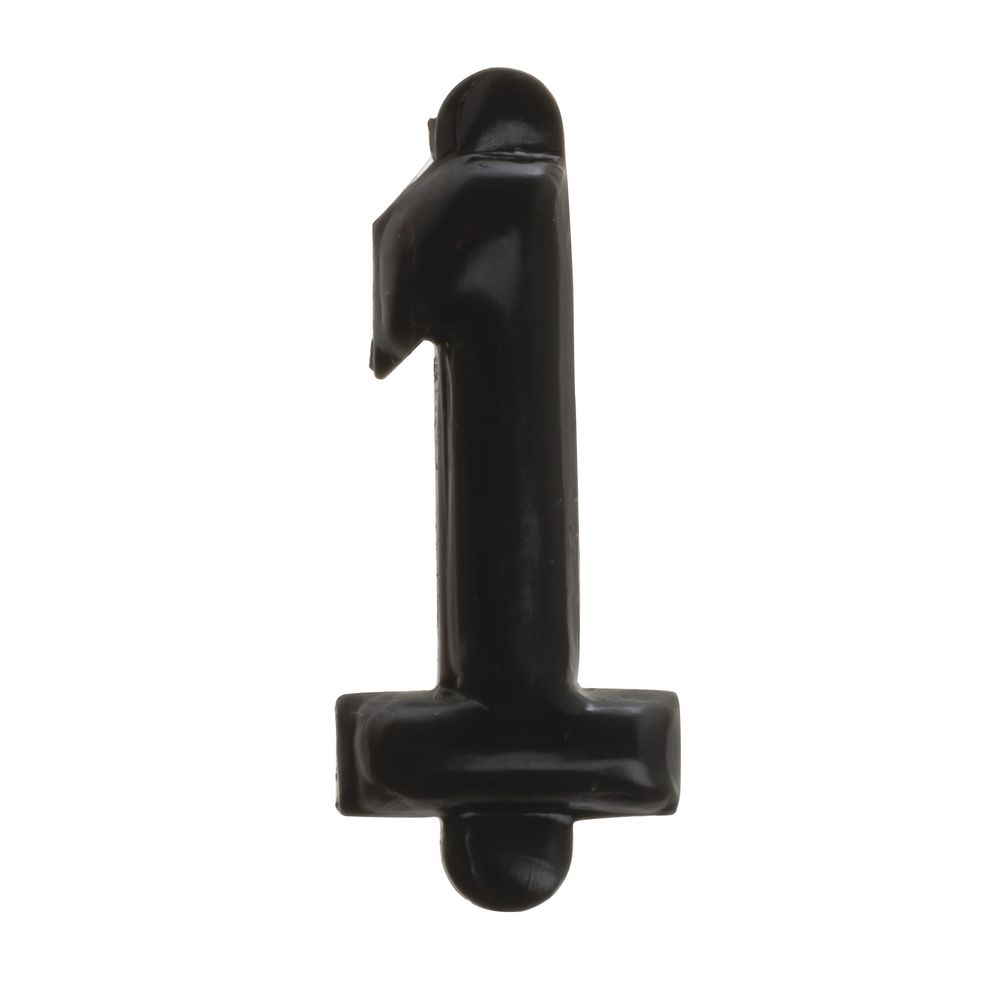 Black Plastic Embossed Number 1 - 1"H
