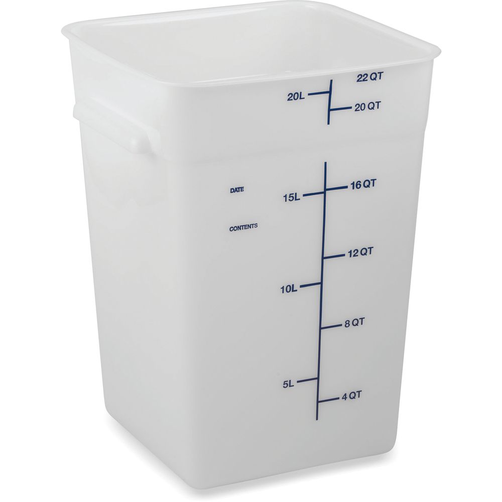 Carlisle StorPlus White 22 Qt. Polyethylene Square Food Storage Container