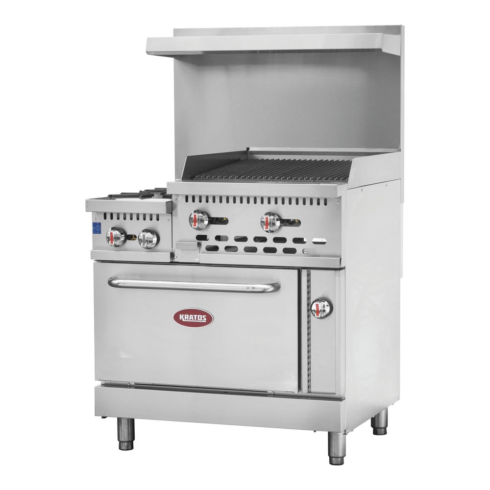 Kratos 36" Gas Range with 24" Charbroiler and One Standard Oven ...