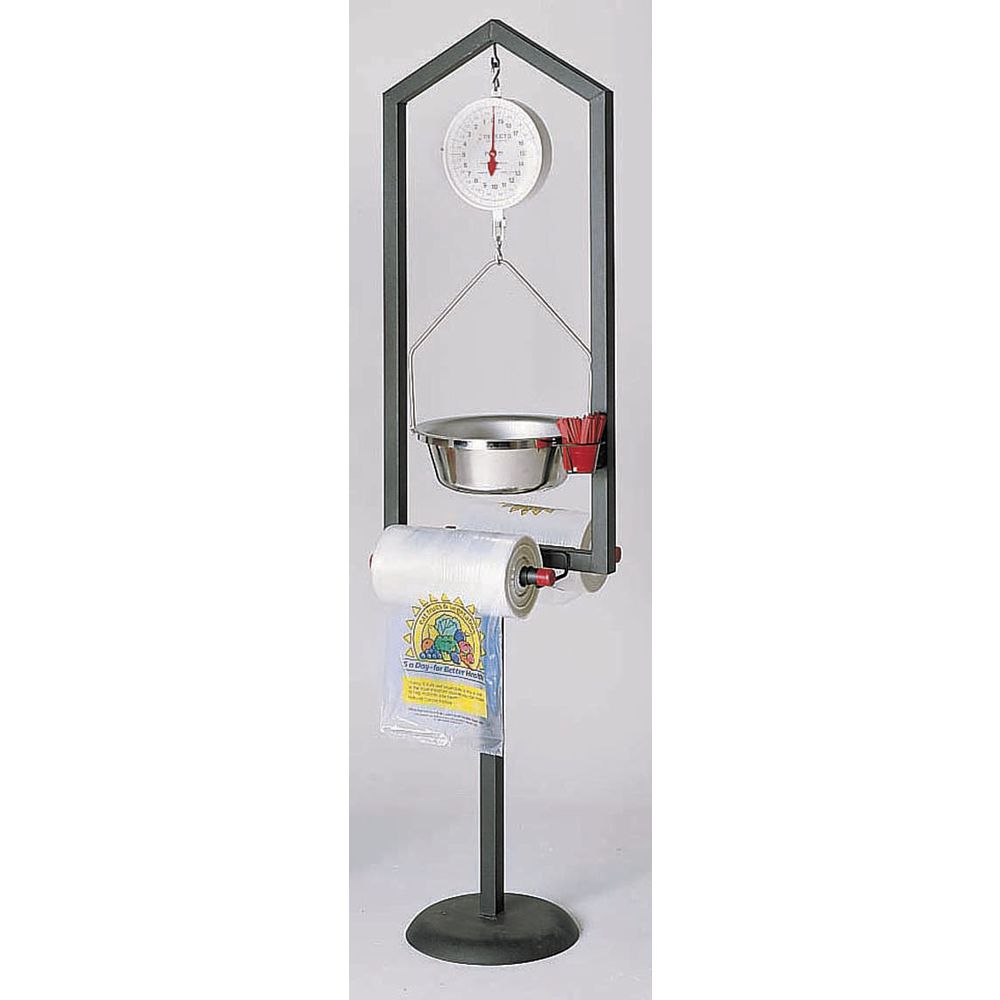 Black Steel Floor Stand Roll Bag Holder/Scale Holder Combo - 22"Dia x ...