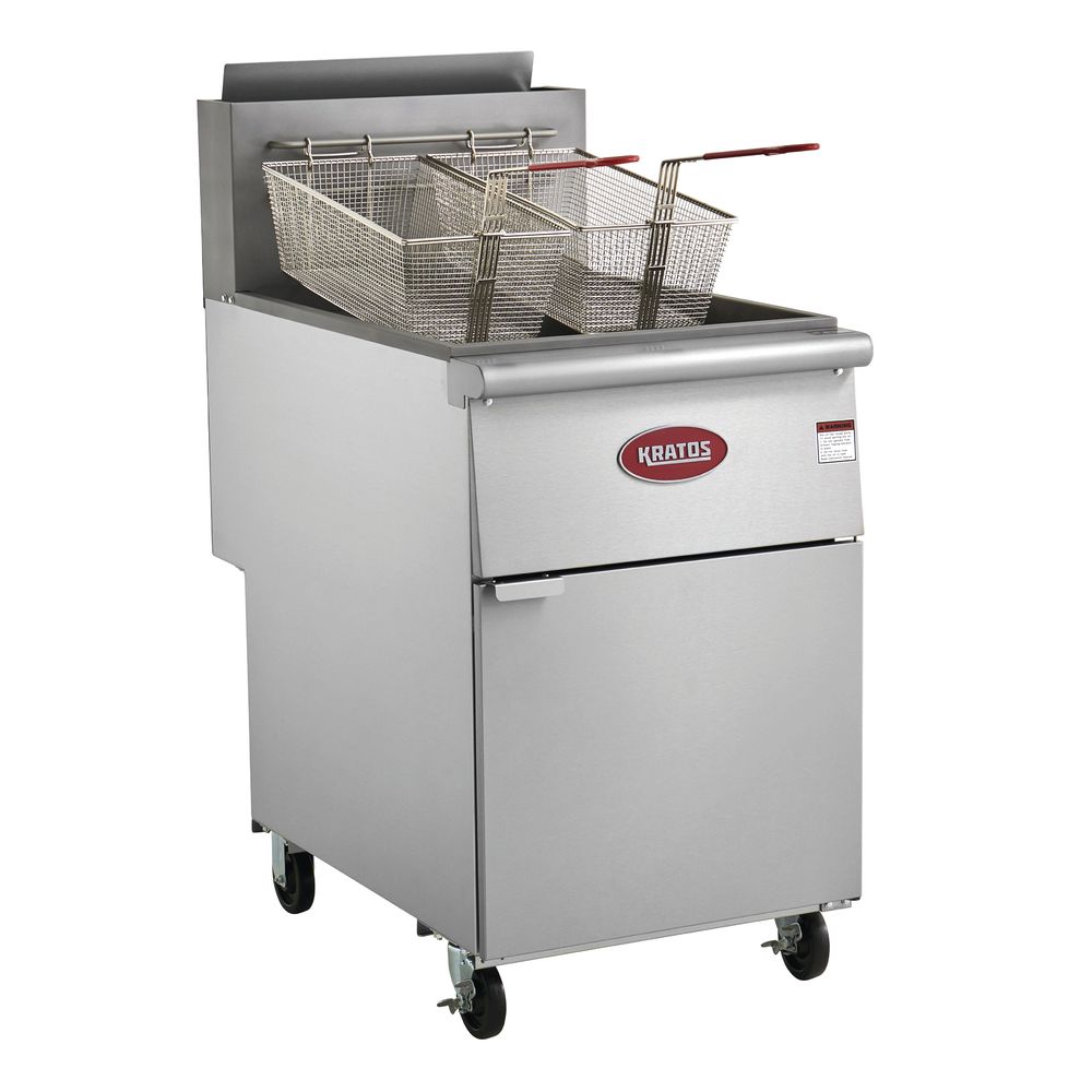 Kratos 29Y-052-LP Commercial Gas Floor Fryer with Casters, Five Burners ...