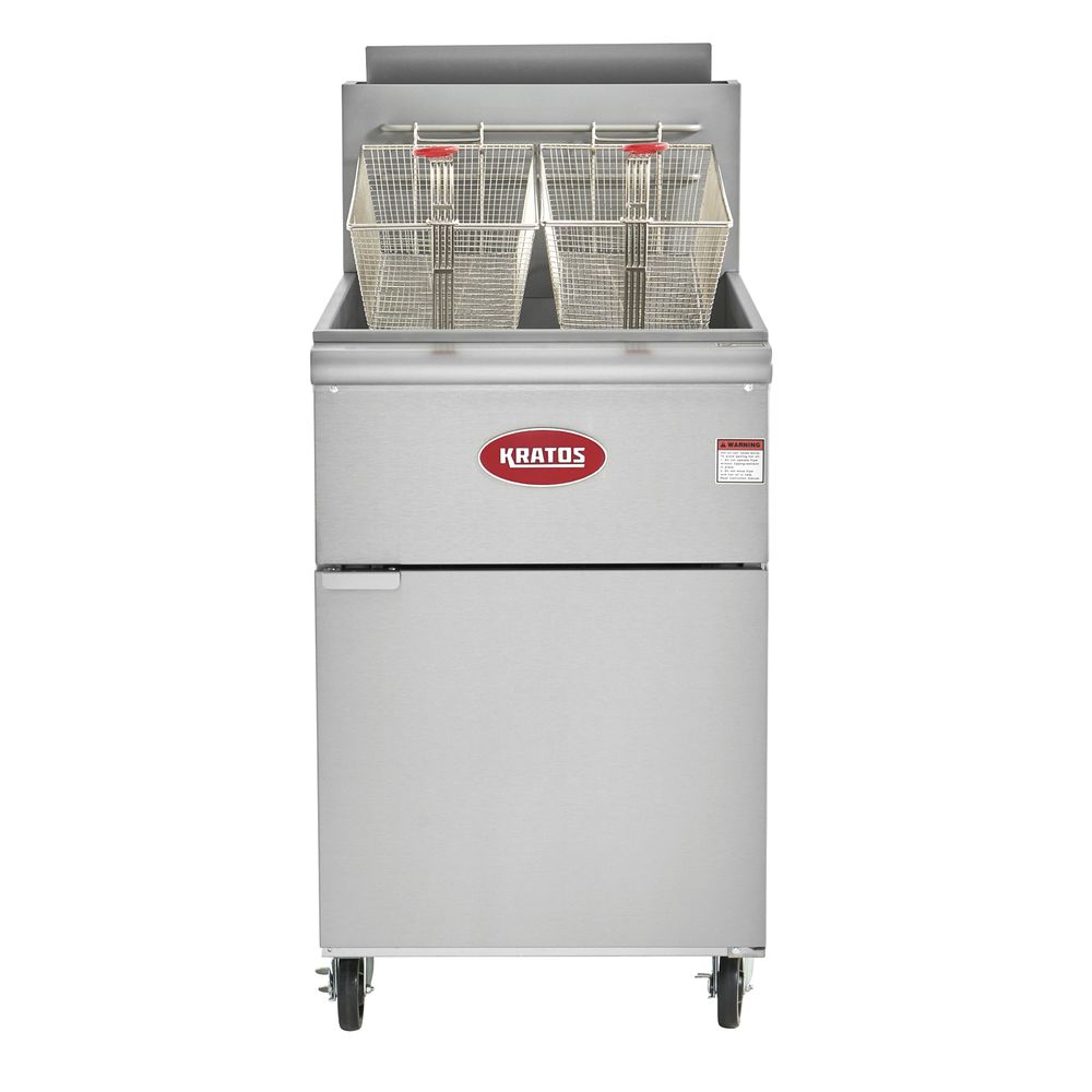 Kratos 29Y-052-LP Commercial Gas Floor Fryer with Casters, Five Burners ...
