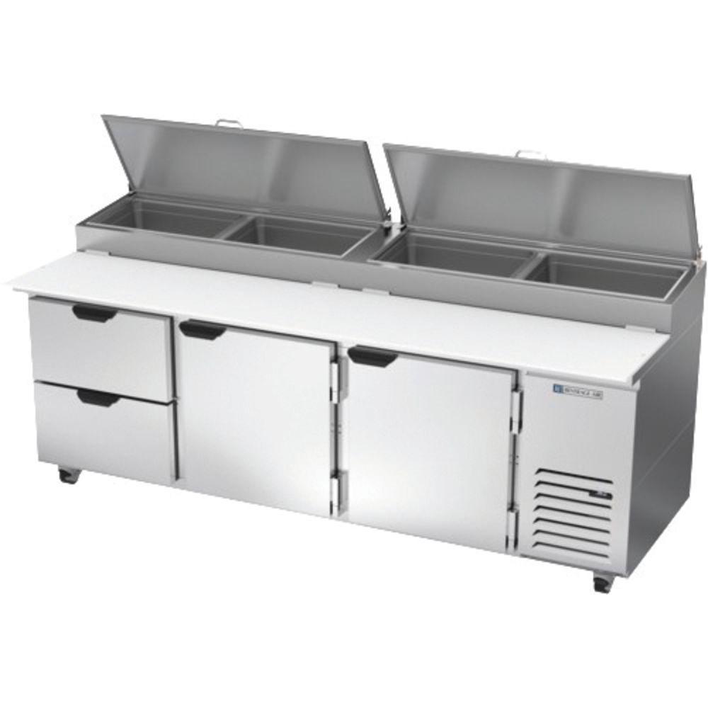 Beverage-Air DPD93HC-2 Three-Section Pizza Prep Table - 93" W