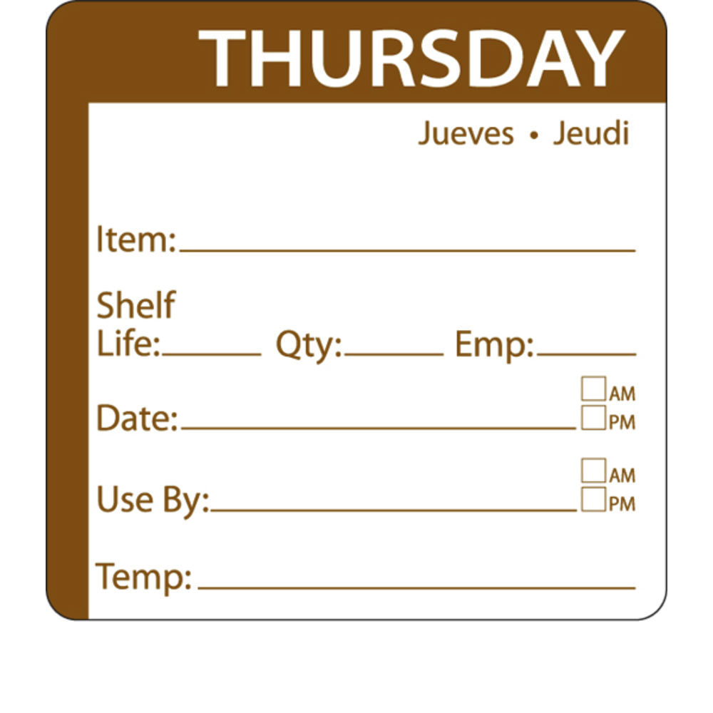 HUBERT® Flex-Temp Use By Rotation Labels Green Imprint - 2"L x 2"H