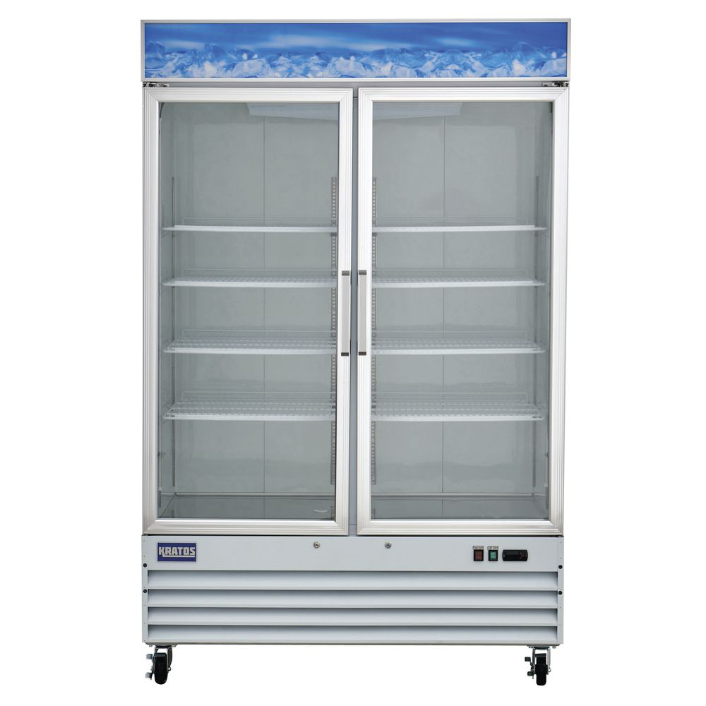 Kratos 67K-206 2 Swing Door Black Refrigerated Merchandiser - 53-1/8"W x 31-7/8"D x 83-9/10"H