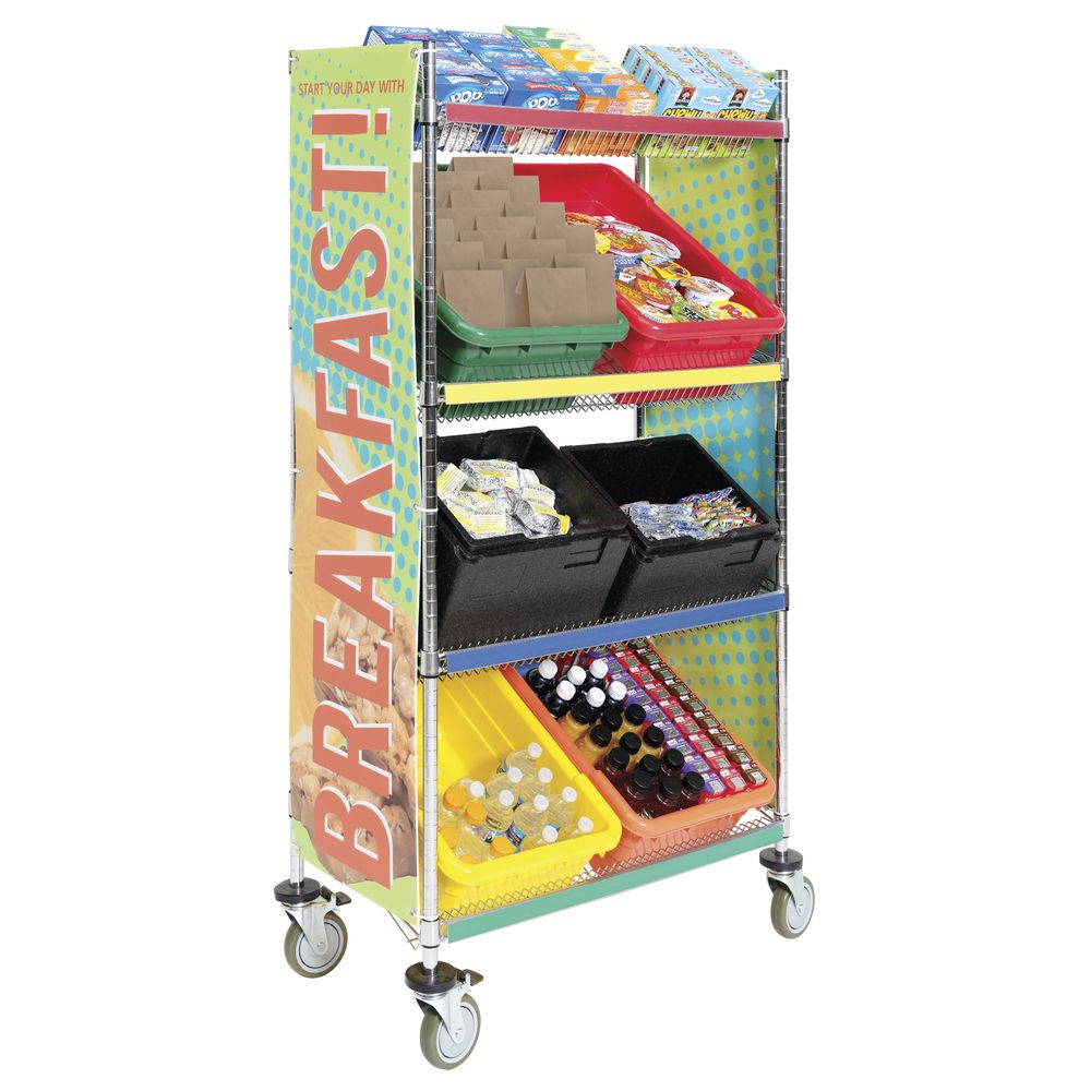 Kratos 36" Start Your Day with Breakfast Classroom Meal Delivery Cart