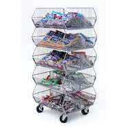 Mobile Silver Wire Impulse Bin - 23 3/4"L x 24 3/4"D x 54 1/2"H