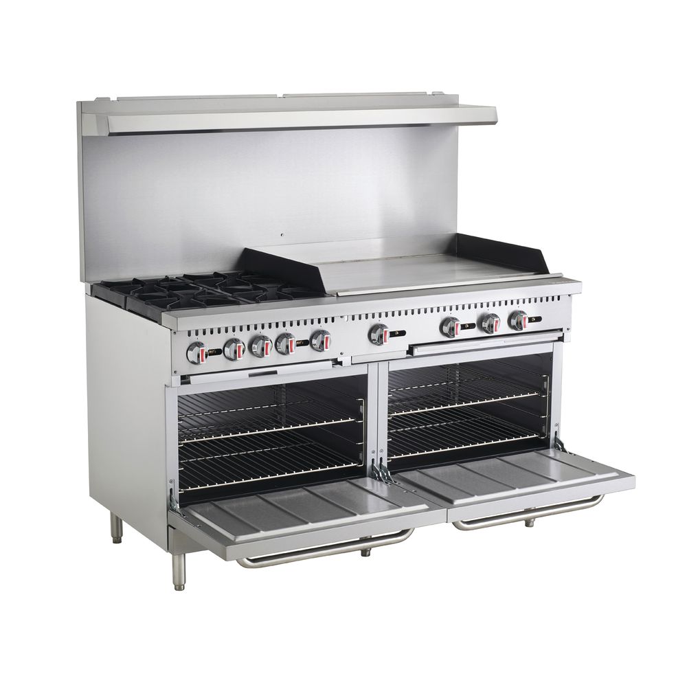 Kratos 29Y-171-LP 4-Burner 60" Gas Range With 36" Griddle and 2 ...