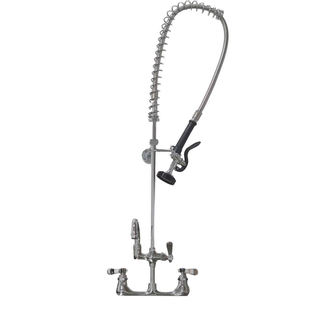 Kratos Wall-Mounted Pre-Rinse Faucet with 8" Centers and 8" Add-On ...