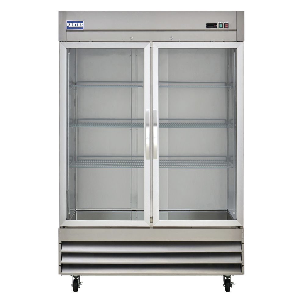 Kratos 67K-008 Glass Two-Door Reach-In 47 Cu. Ft. Refrigerator - 54"W x 32 1/5"D x 82 1/2"H