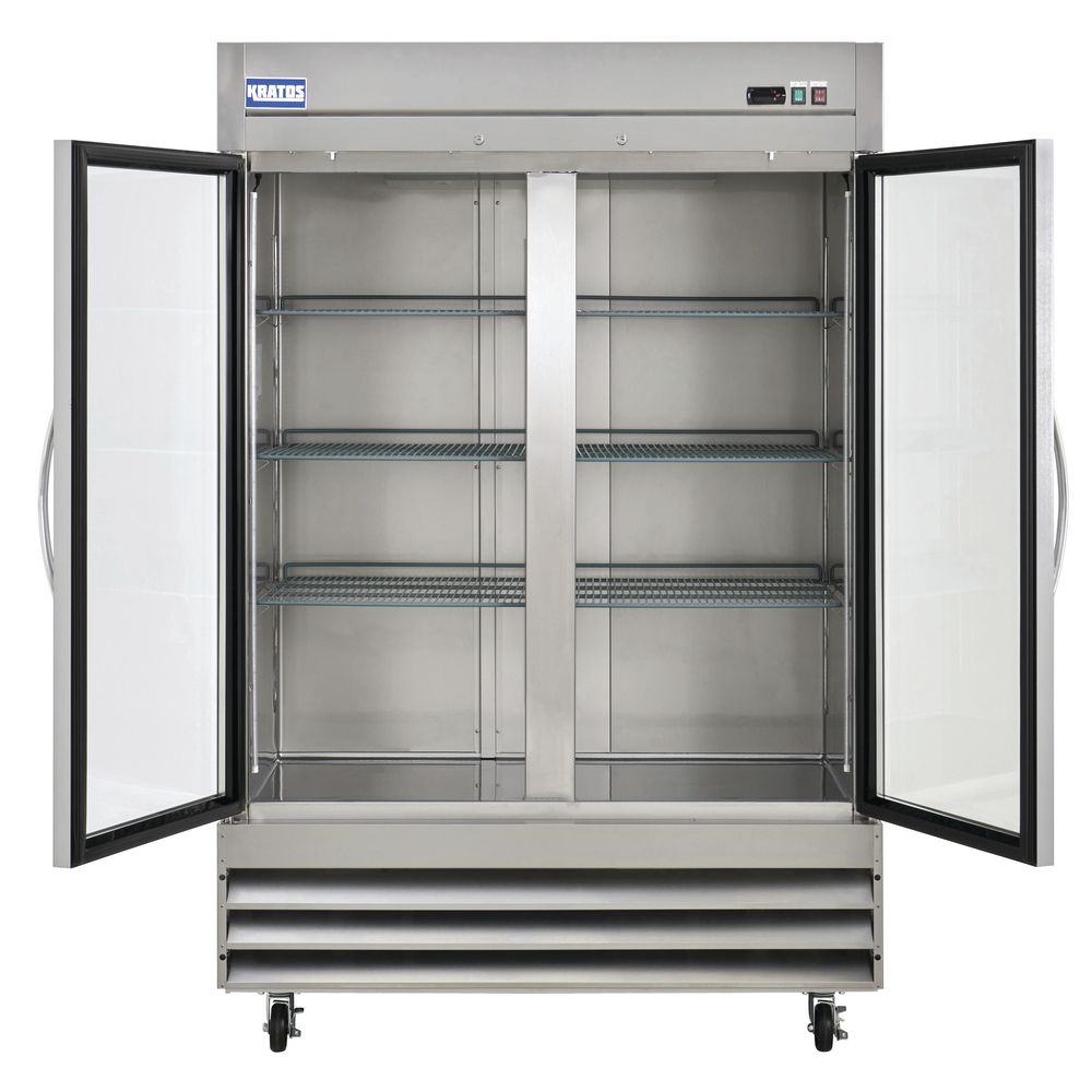 Kratos 67K-008 Glass Two-Door Reach-In 47 Cu. Ft. Refrigerator - 54"W x 32 1/5"D x 82 1/2"H