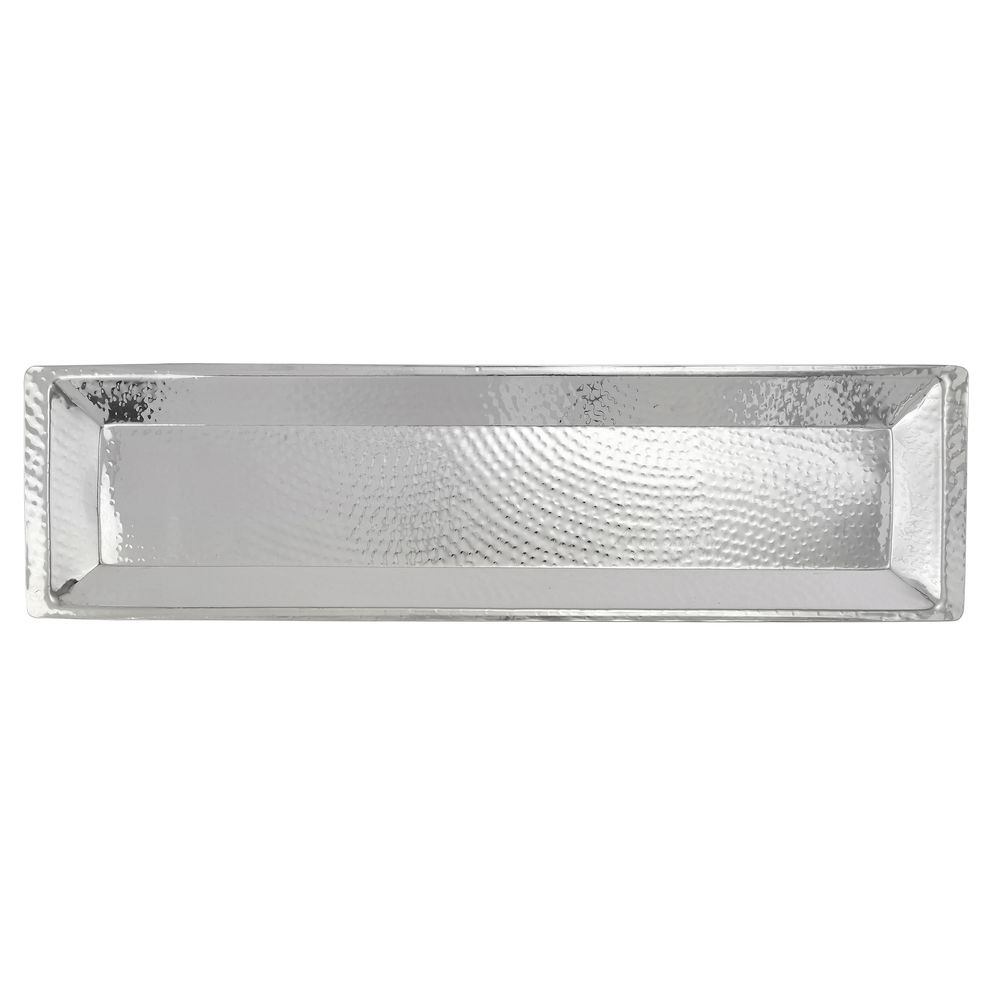Kratos Rectangular Hammered Stainless Steel Serving Tray - 28"W x 7 1/2"L