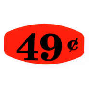 Bollin Label Red 49¢ Price Point Grabber Grocery Store Labels Black ...