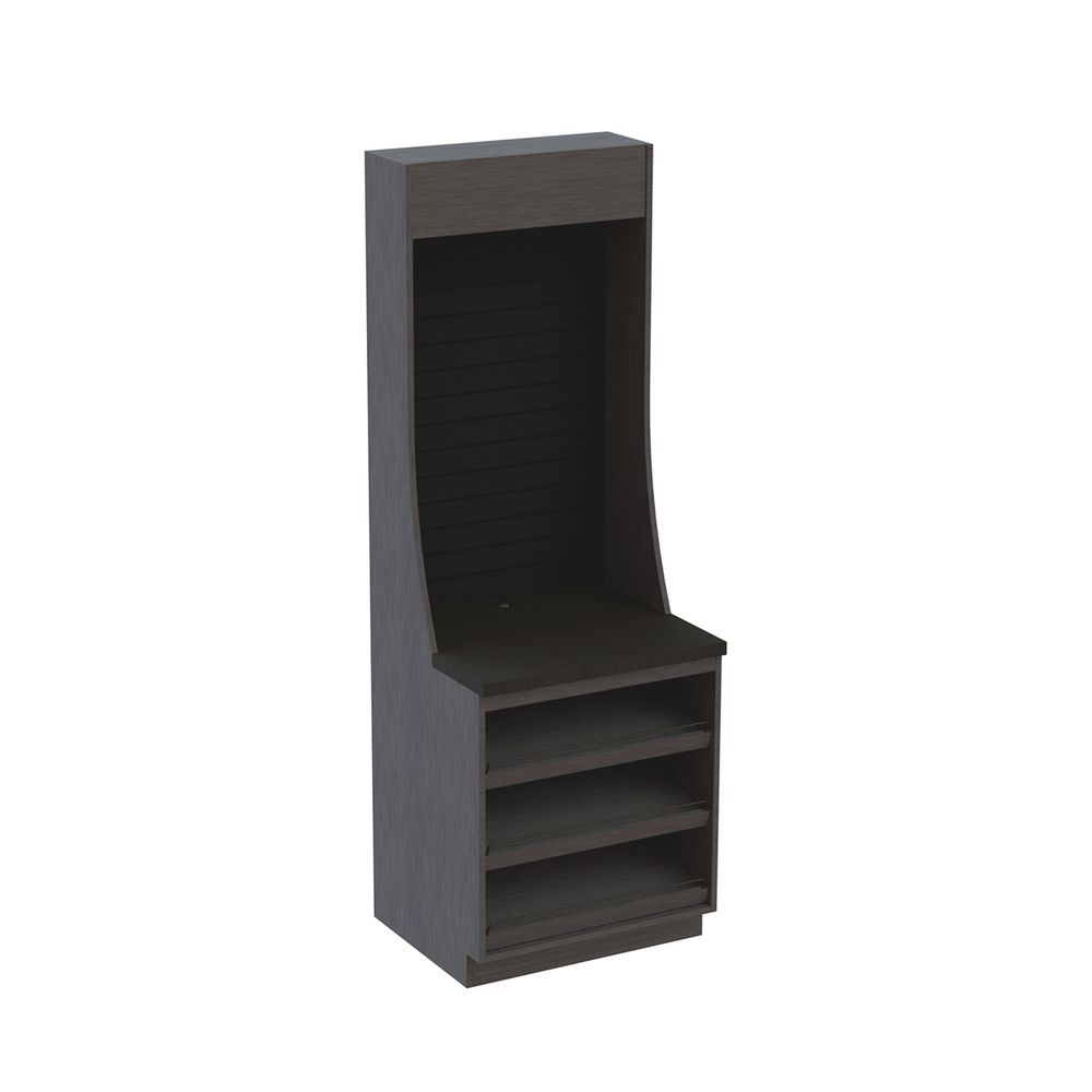 Kratos Micro Market Module with Shelving and Slatwall, Burnt Strand and ...