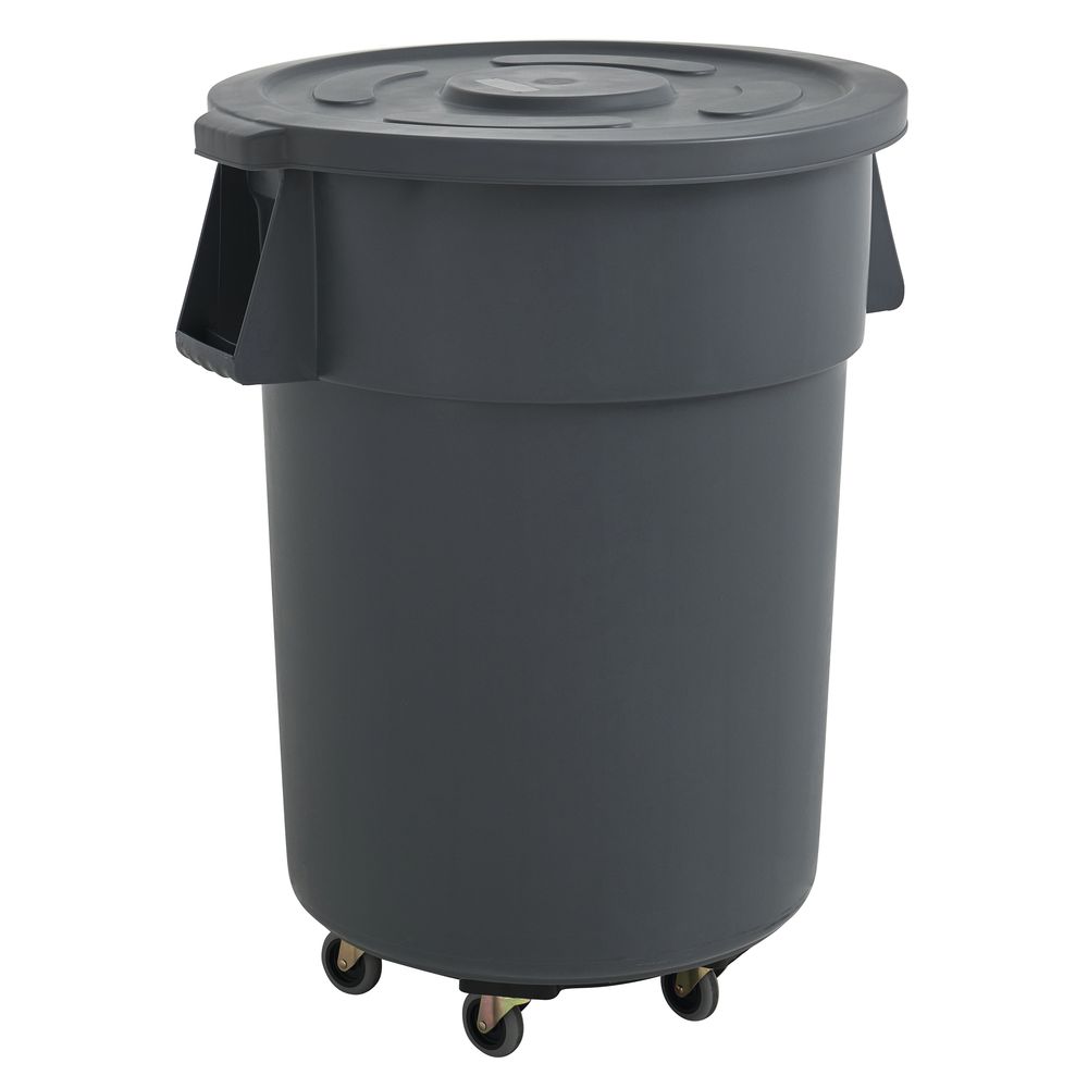 HUBERT® 55 gal Grey Plastic Trash Can - 30-1/2"L x 27"W x 33-1/4"H