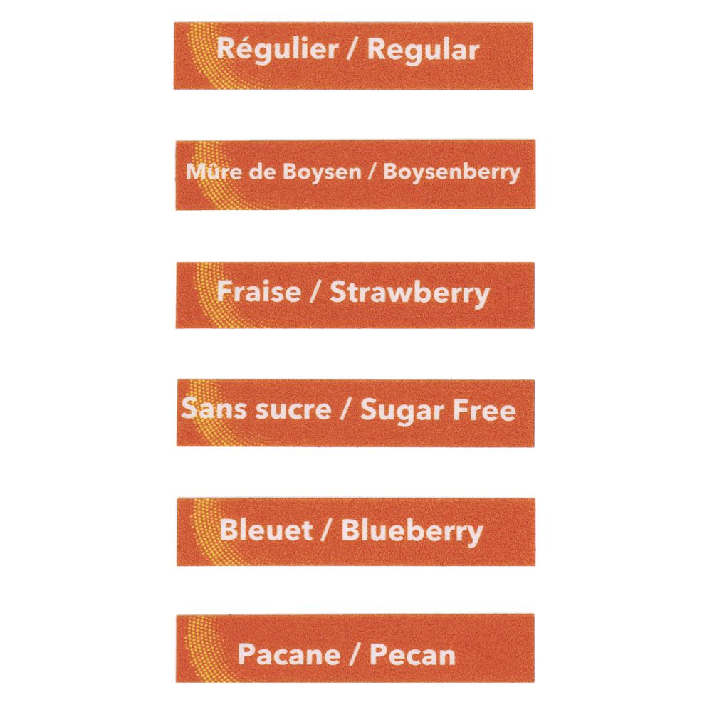 Syrup Dispenser Labels - Set of 6