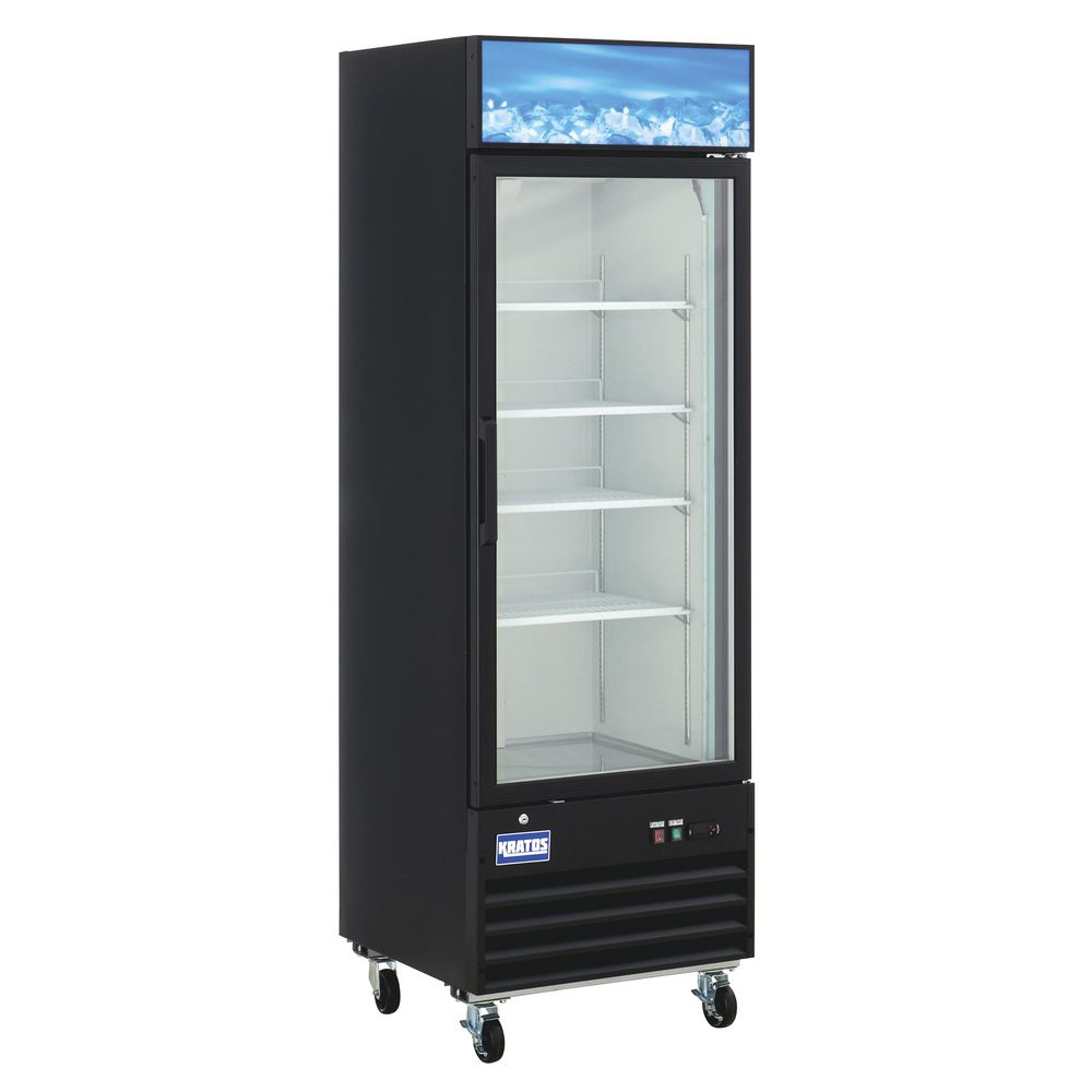 Kratos One-Door Merchandising Freezer, Black - 27"W