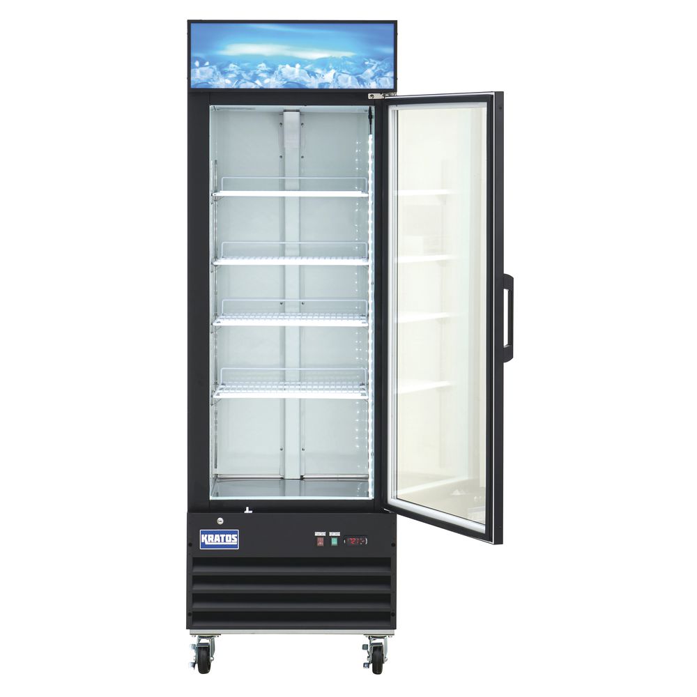 Kratos One-Door Merchandising Freezer, Black - 27"W
