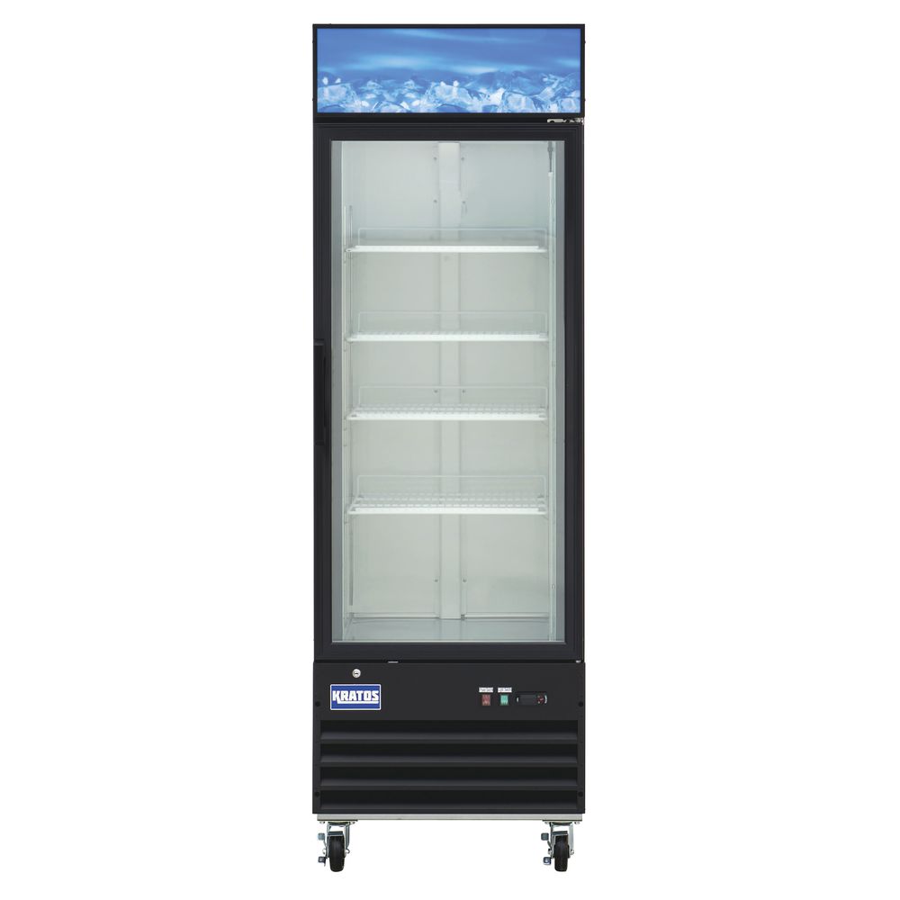 Kratos One-Door Merchandising Freezer, Black - 27"W