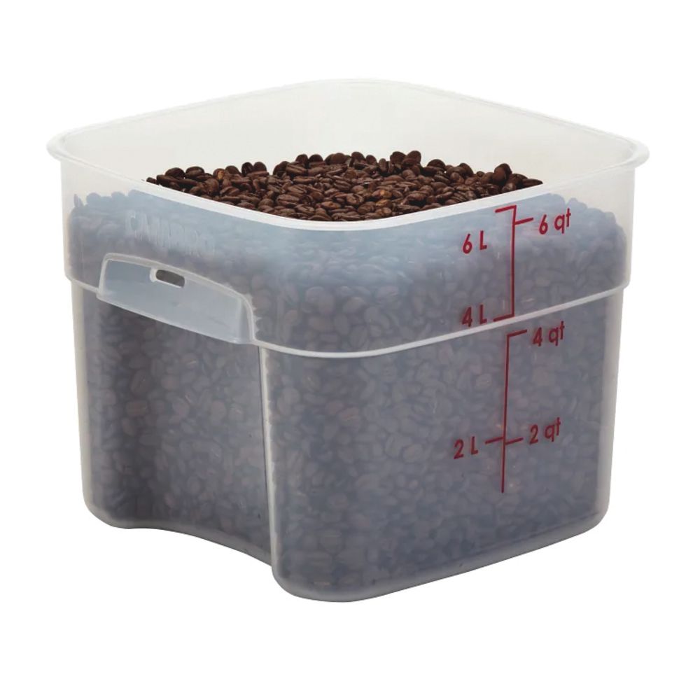 Cambro CamSquares® FreshPro Translucent 6 Qt. Polypropylene Food ...