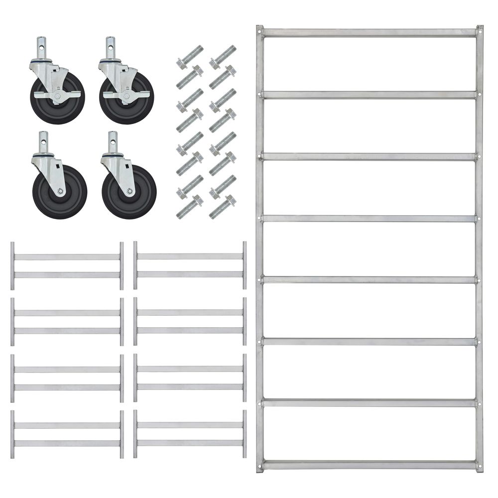 Kratos Aluminum Side-Load Platter Rack - 16"W x 33"D x 70-1/4"H