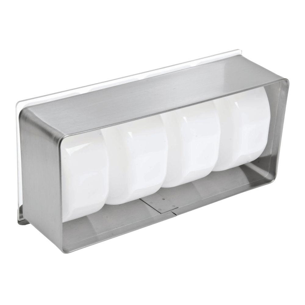 HUBERT® 4-Pint Stainless Steel And Acrylic Garnish And Condiment Holder ...