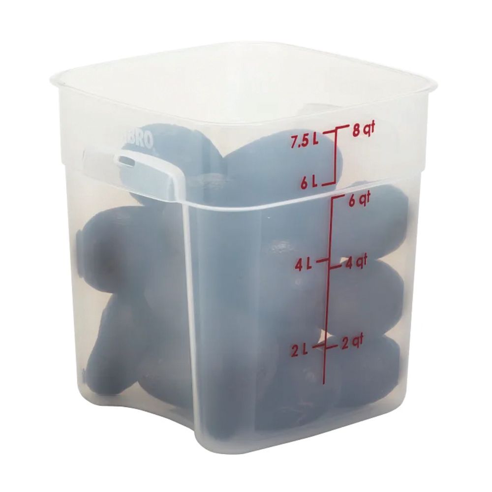 Cambro CamSquares® FreshPro Translucent 8 Qt. Polypropylene Food Storage Container